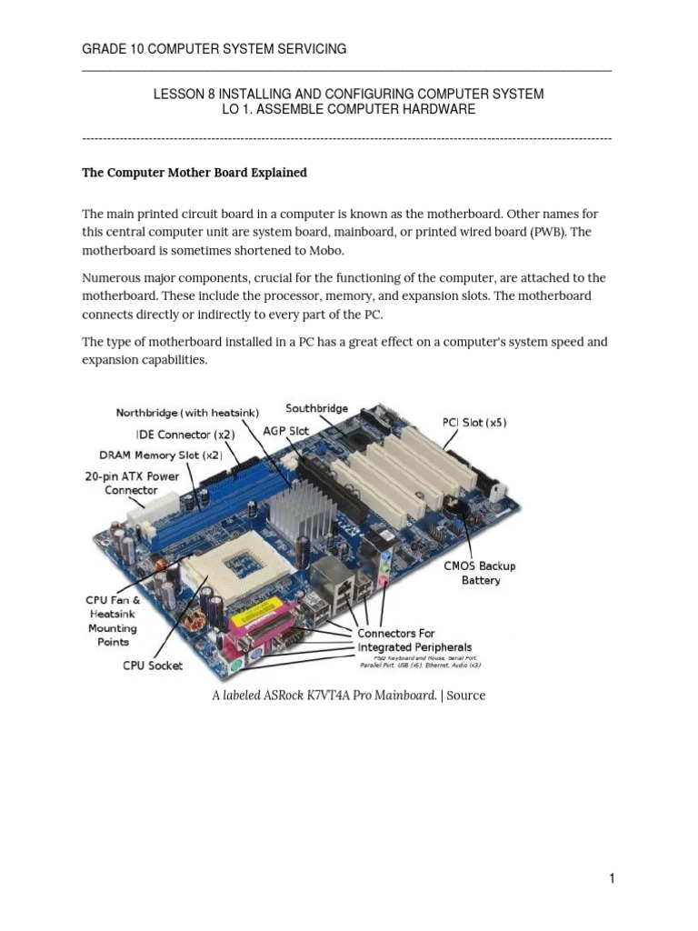 The Computer Mother Board Explained | PDF | Usb | Electronic Engineering