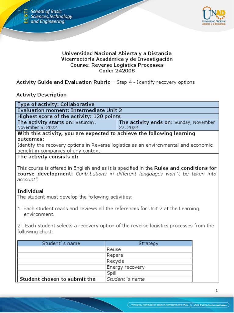 Activity Guide and Evaluation Rubric - Step 4 - Identify Recovery Options | PDF | Plagiarism ...