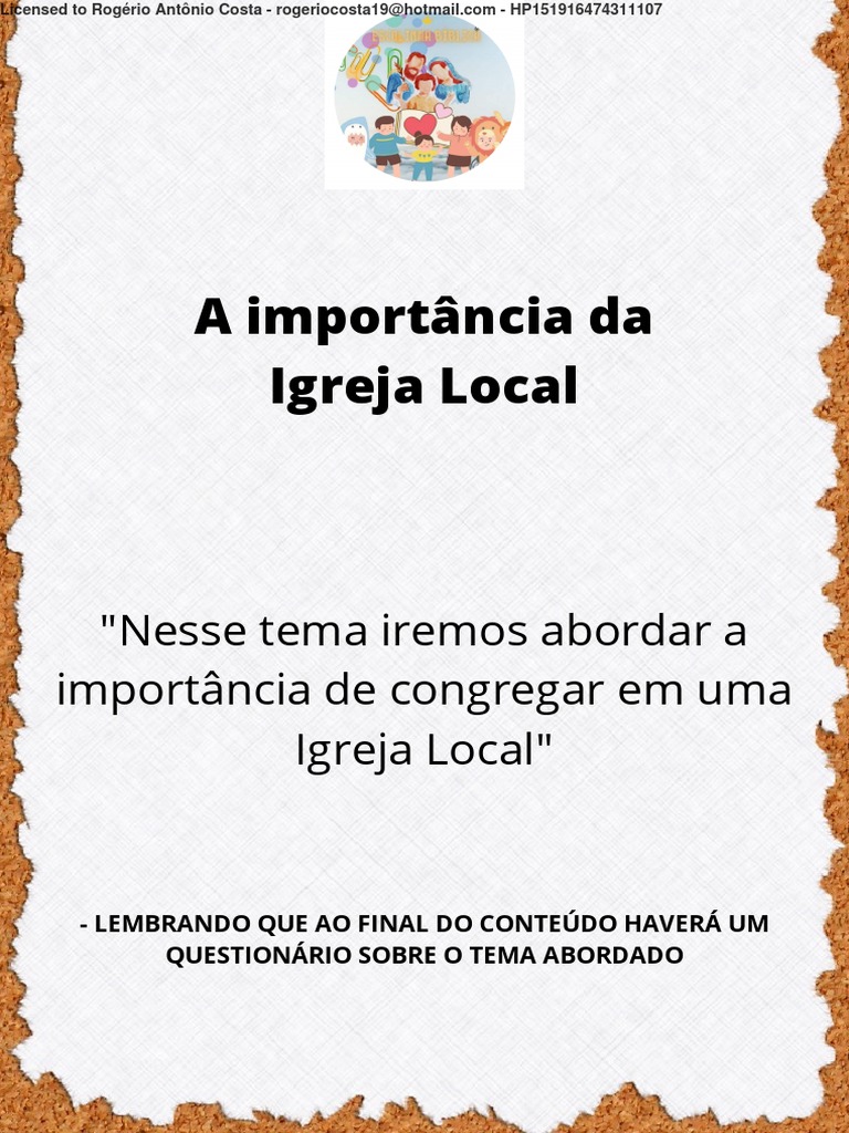 A+Partir+Dos+13+Anos +a+Importancia+Da+Igreja+Local | PDF | Igreja ...