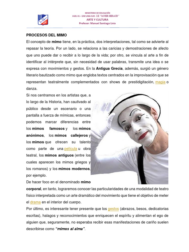 Procesos Del Mimo: Magia | PDF | Teatro | Las emociones