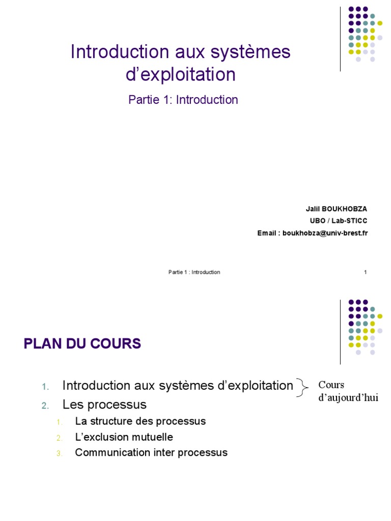 Introduction aux systèmes d'exploitation | PDF | Art | Technologie et ingénierie