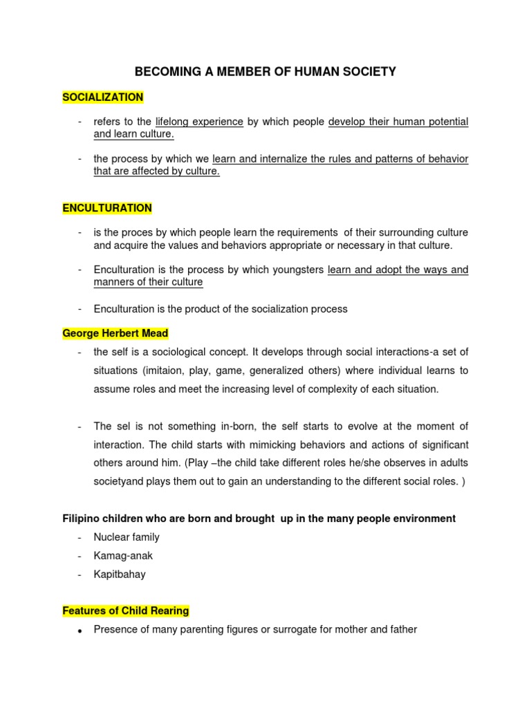 Becoming A Member of Human Society | Download Free PDF | Deviance ...