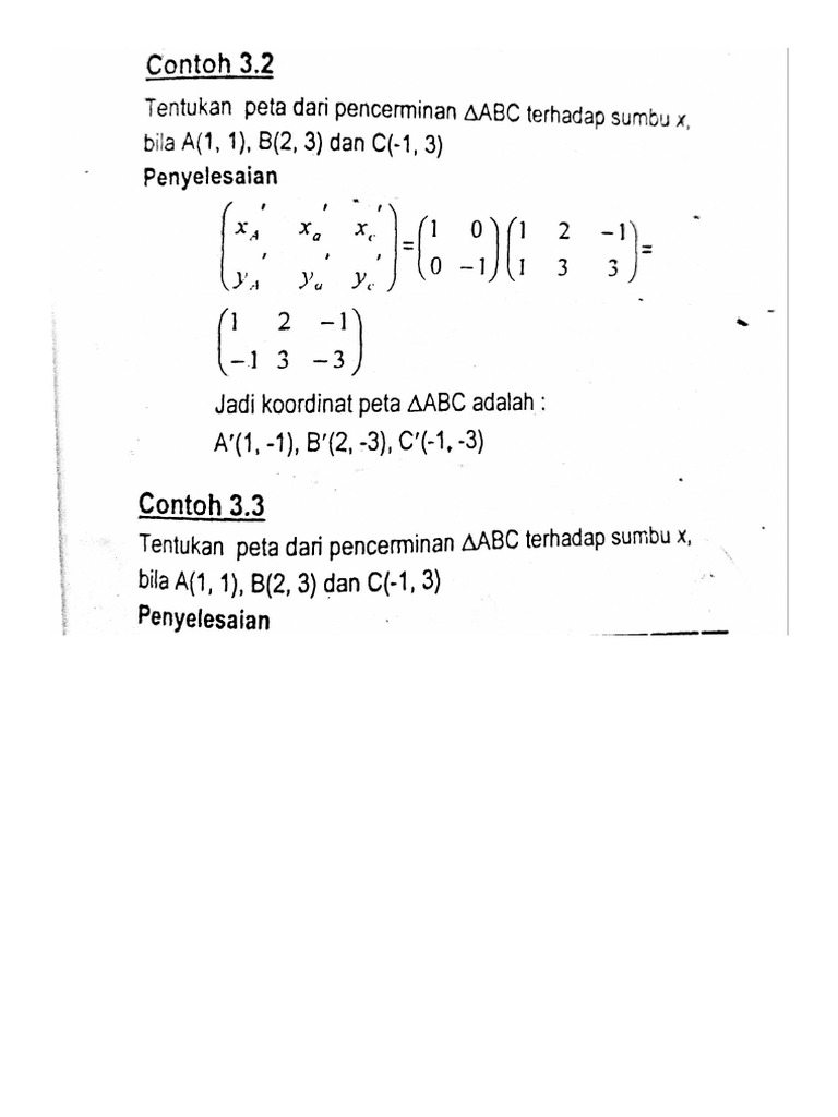 Contoh Soal Pencerminan | PDF