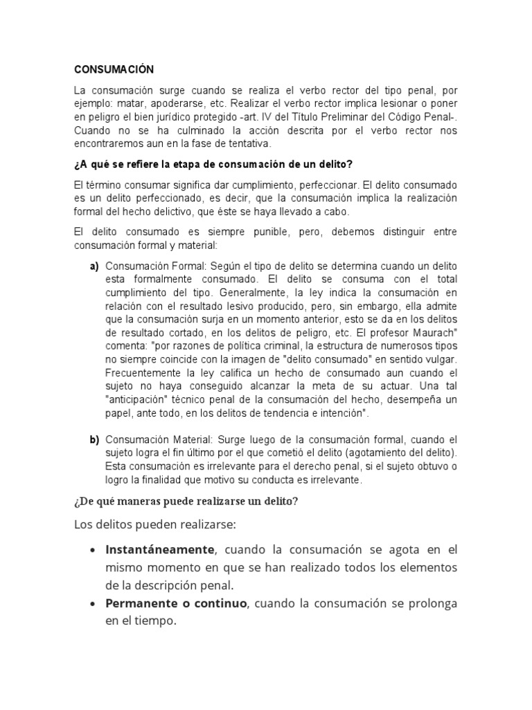 Etapas de Consumación del Delito | PDF