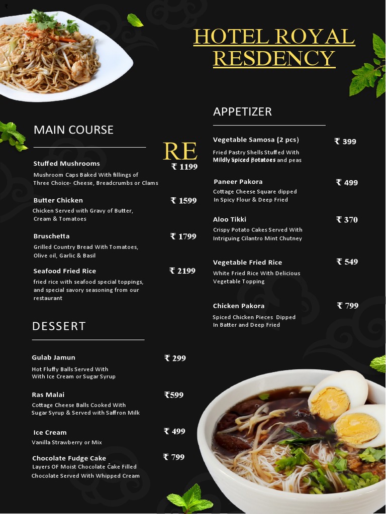 3 Course Menu By Hammad Najam Pdf Cakes Foods