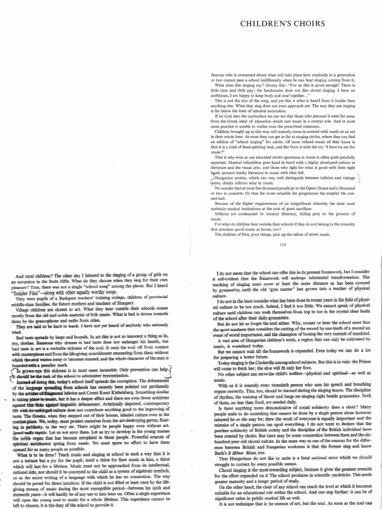 Children's Choirs Kodaly | PDF | Choir | Singing