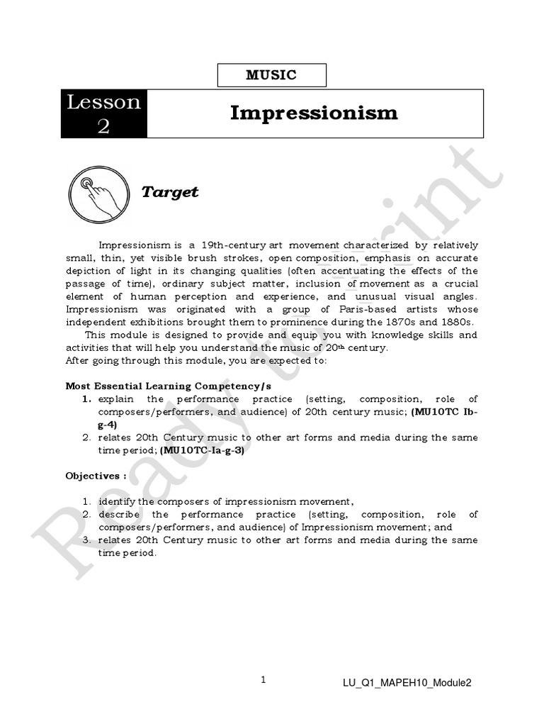 Music Arts 10 Q1 M2 | PDF | Foreign Language Studies