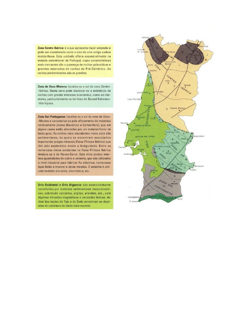 CARTA GEOLÓGICA Portugal Cont | PDF