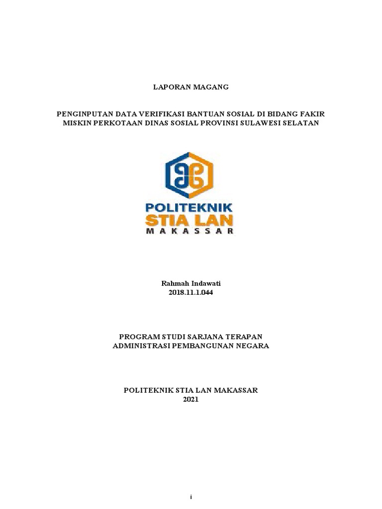 Laporan Magang Rahmah Indawati 2018.11.1.044 | PDF