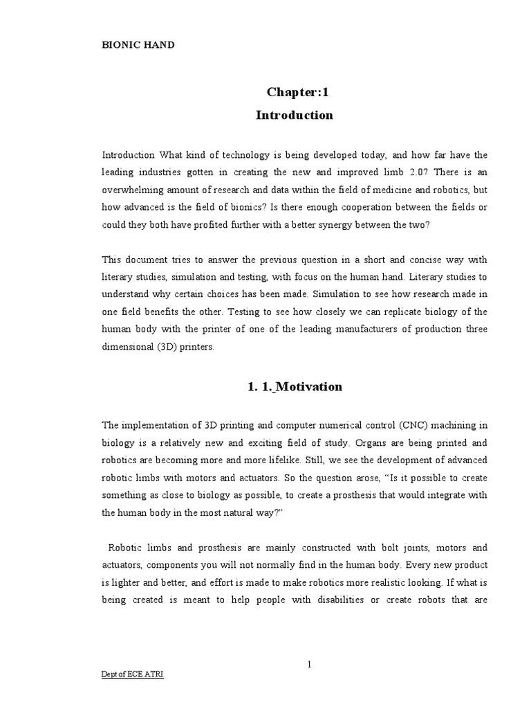 Bionic Hand | PDF | Prosthesis | Hand