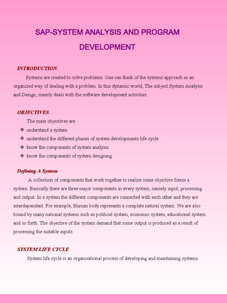 Sap-System Analysis and Program Development | PDF | System | Sap Se