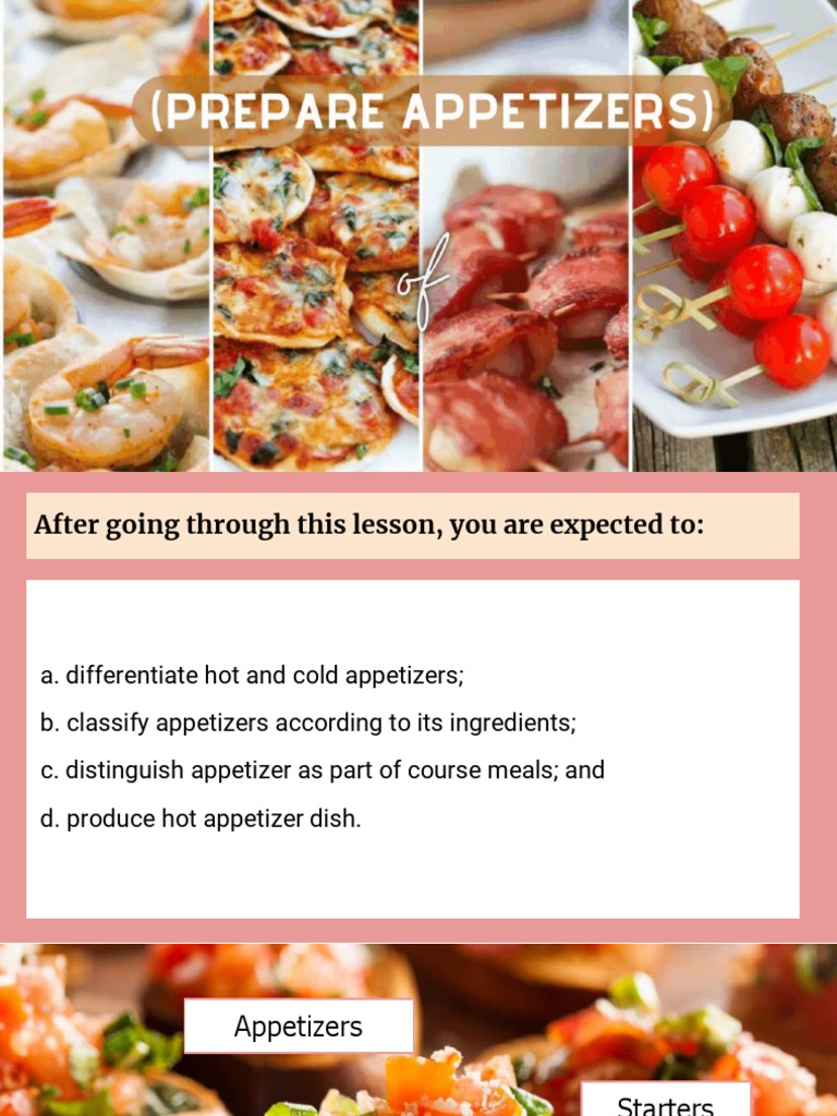 Q1 Module 4 PREPARE APPETIZER | PDF | Hors D'oeuvre | Meal