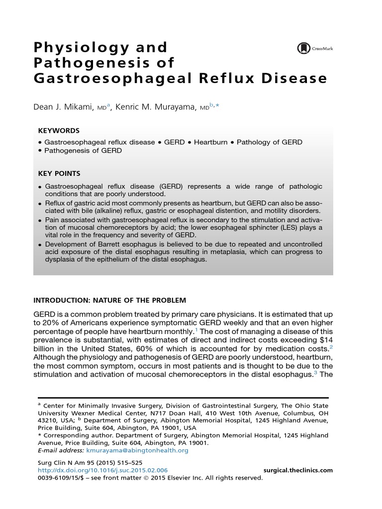 Physiology and Patofis GERD | PDF