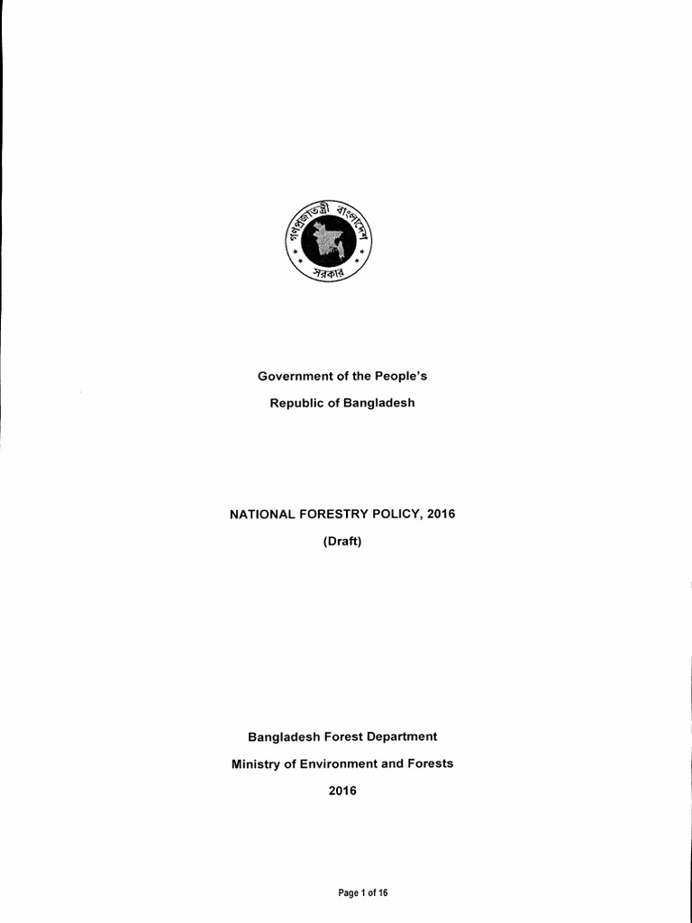 National Forestry Policy 2016 Draft Pdf Forestry Reducing
