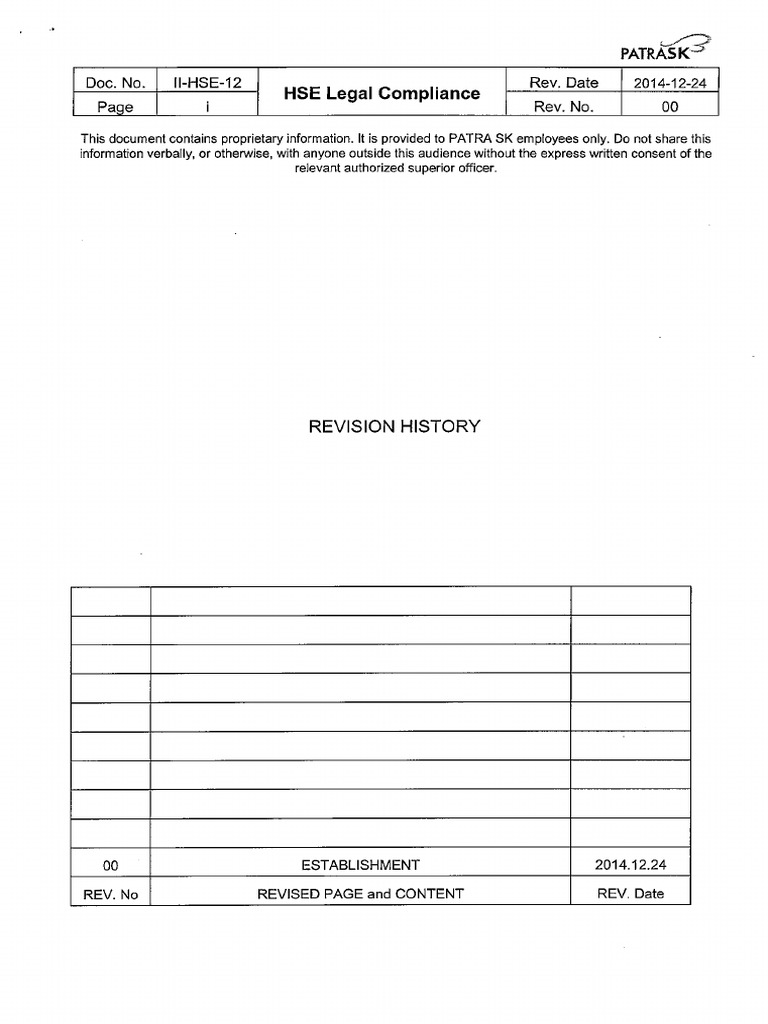 II-HSE-12 - R0 HSE Legal Compliance | PDF