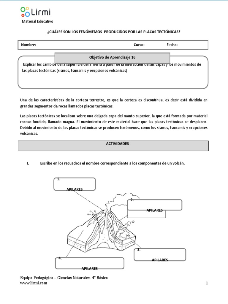 Guía 2 - Placas Tectónicas y Sus Fenómenos | Descargar gratis PDF | Placas tectónicas | Temblores