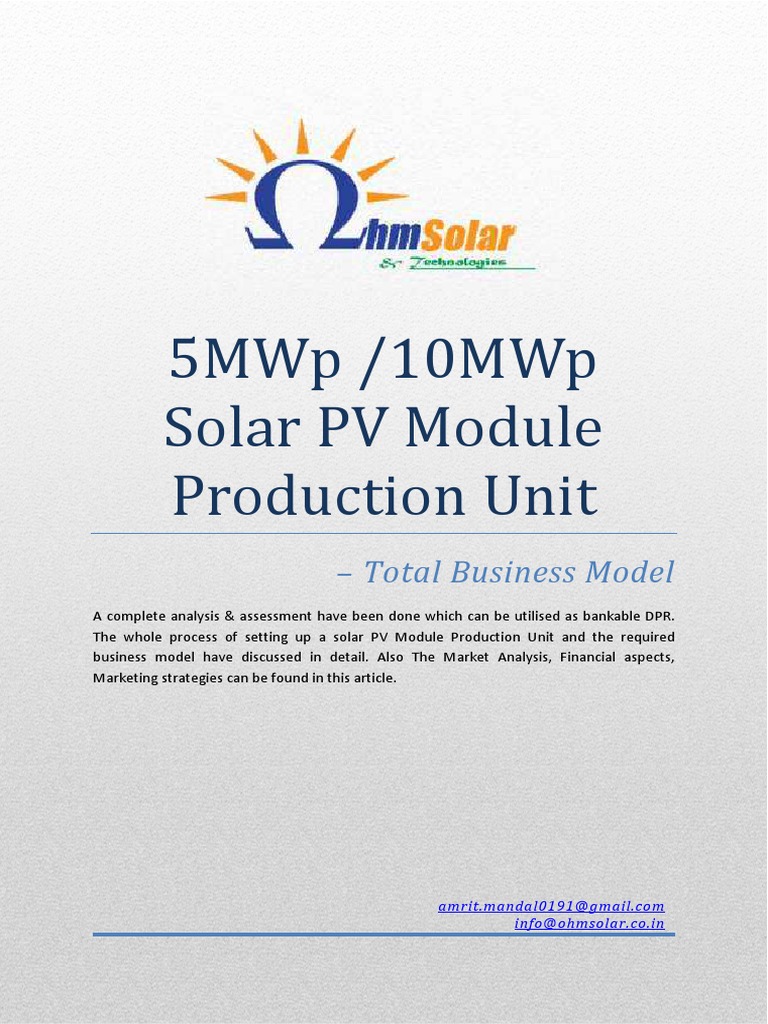 How To Setup 5MW and 10MW Solar PV Modul | PDF | Photovoltaics | Solar Power