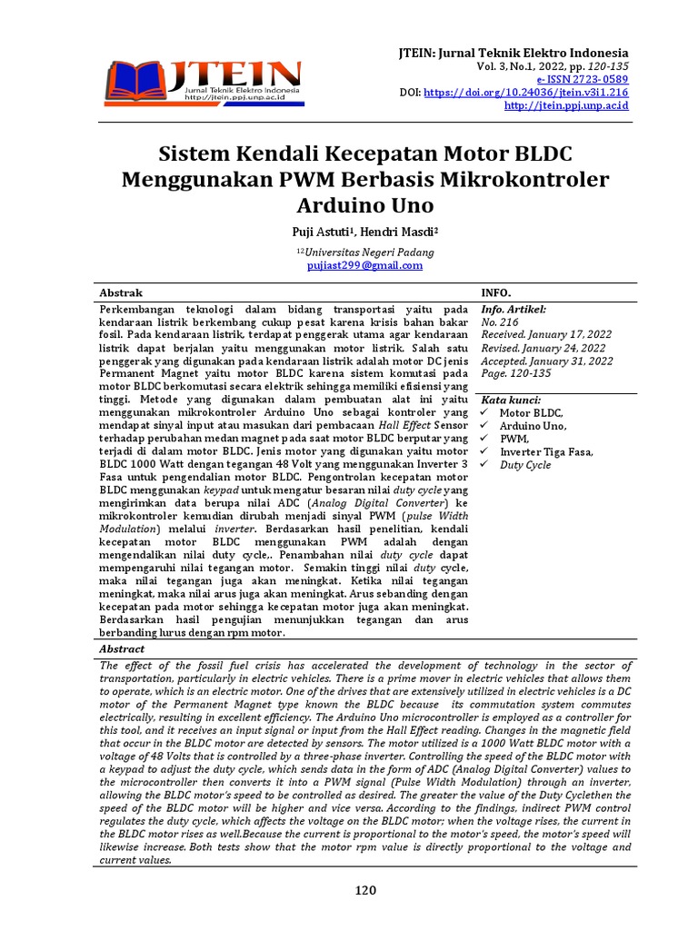 Sistem Kendali Kecepatan Motor DC Berbasis Arduino Uno | PDF