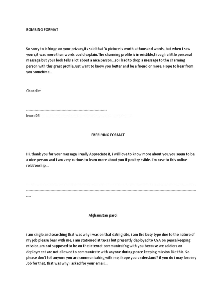 Military Dating Format and Profiles | PDF | Love | Feeling