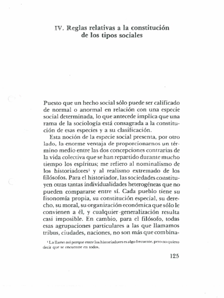 Capitulo IV Reglas Relativas A La Constitucion de Los Tipos Sociales ...
