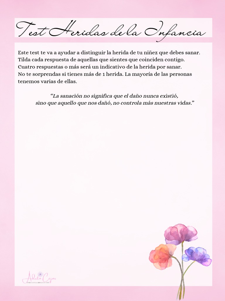 Test Heridas De La Niñez Pdf