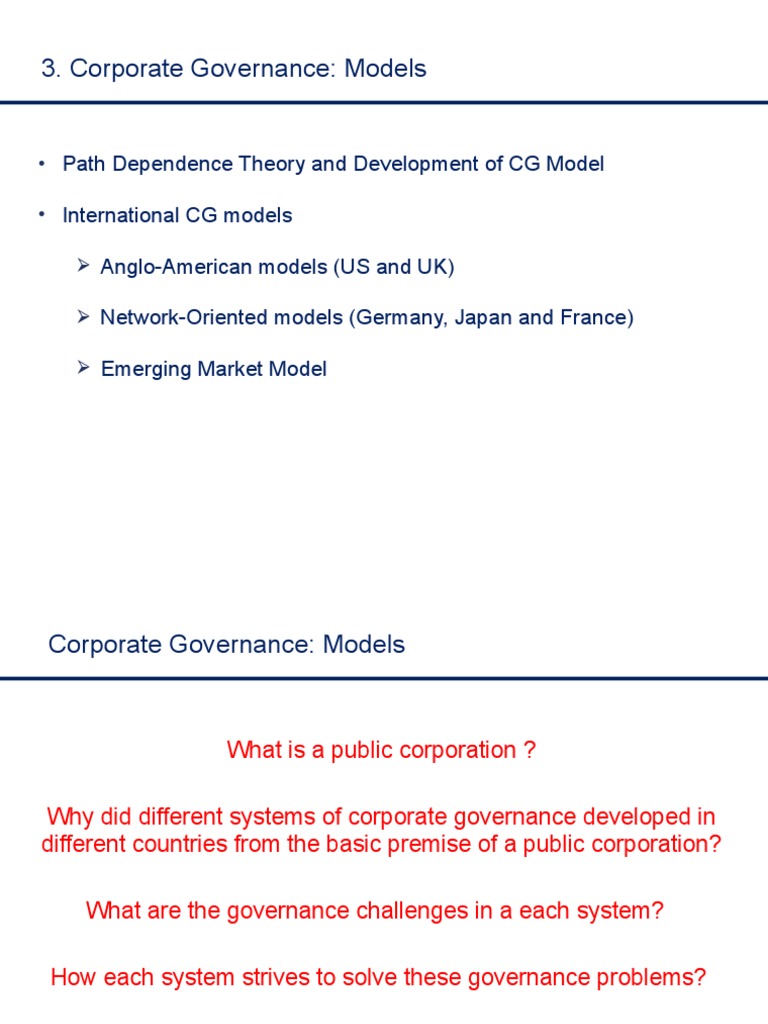 Corporate Governance Models | PDF | Corporate Governance | Governance