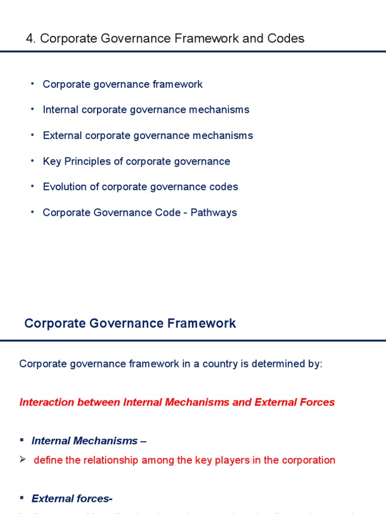 Corporate Governance Framework | PDF | Corporate Governance | Governance