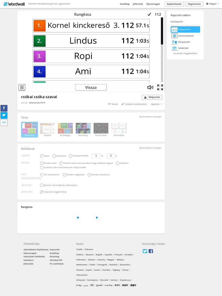 Csókai Csóka Szavai - Anagramma | PDF