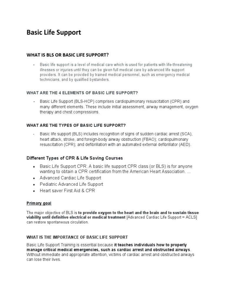 Basic Life Support | Download Free PDF | Cardiopulmonary Resuscitation ...