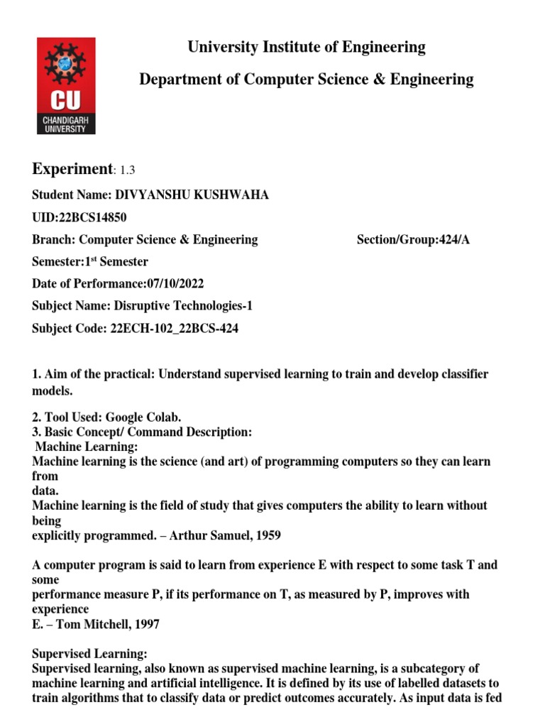 Supervised Learning Classification with Random Forest Model using ...