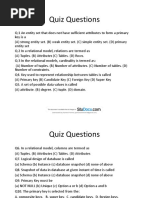 Dbms 100 MCQ PDF | PDF | Databases | Relational Database