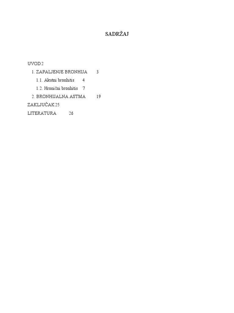 Zapaljenje Bronhija (Akutni Bronhitis, Hronični Bronhitis I Bronhijalna ...