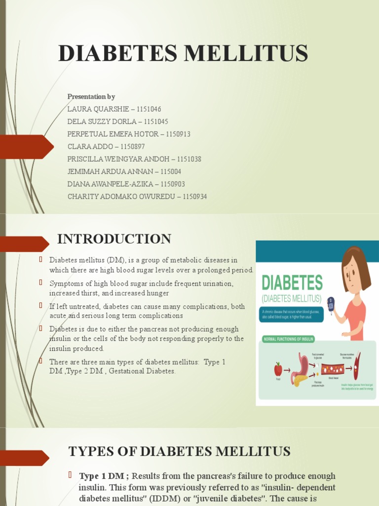 Diabetes Mellitus Public Speaking | PDF | Self-Improvement | Science ...