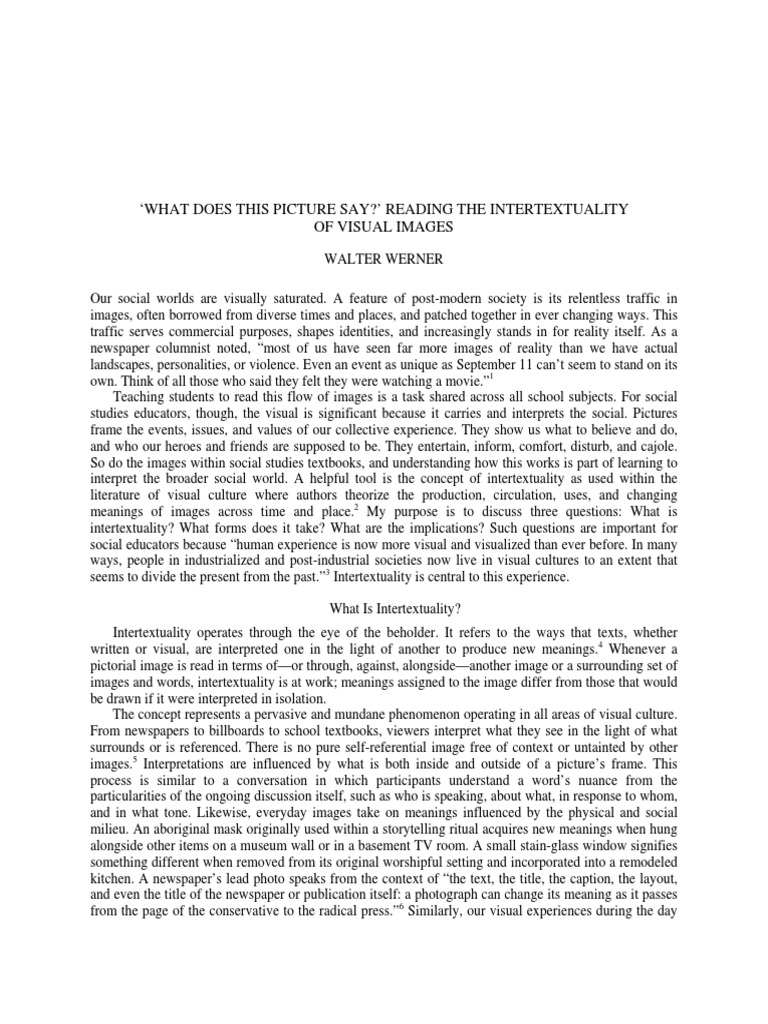 Intertextuality in Visual Education | PDF | Intertextuality | Experience