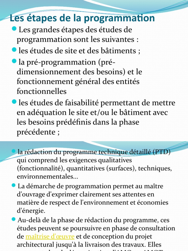 Les Étapes de La Programmation | PDF | Secteurs de l'économie