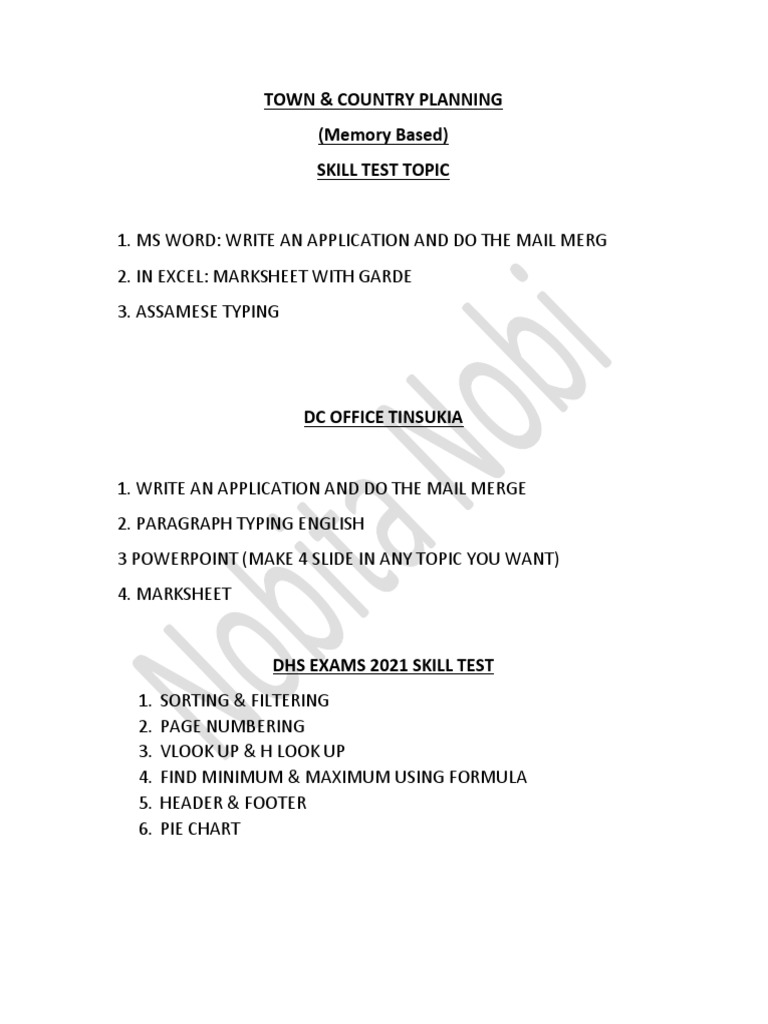 Computer Skill Test Pyq | PDF