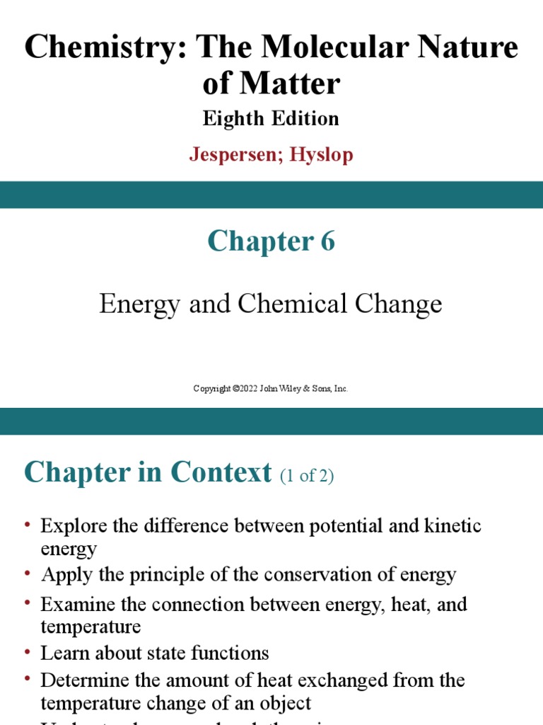Jespersen 8e Lecture ch06-1 | PDF | Calorie | Gases