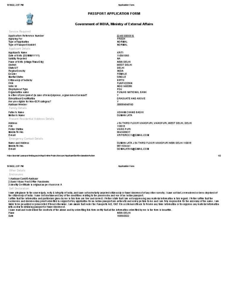 Application Form Passport | PDF | Passport | Justice