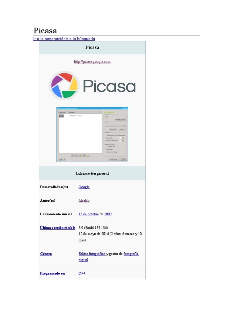 Picasa | PDF | Software | Plataformas de computación