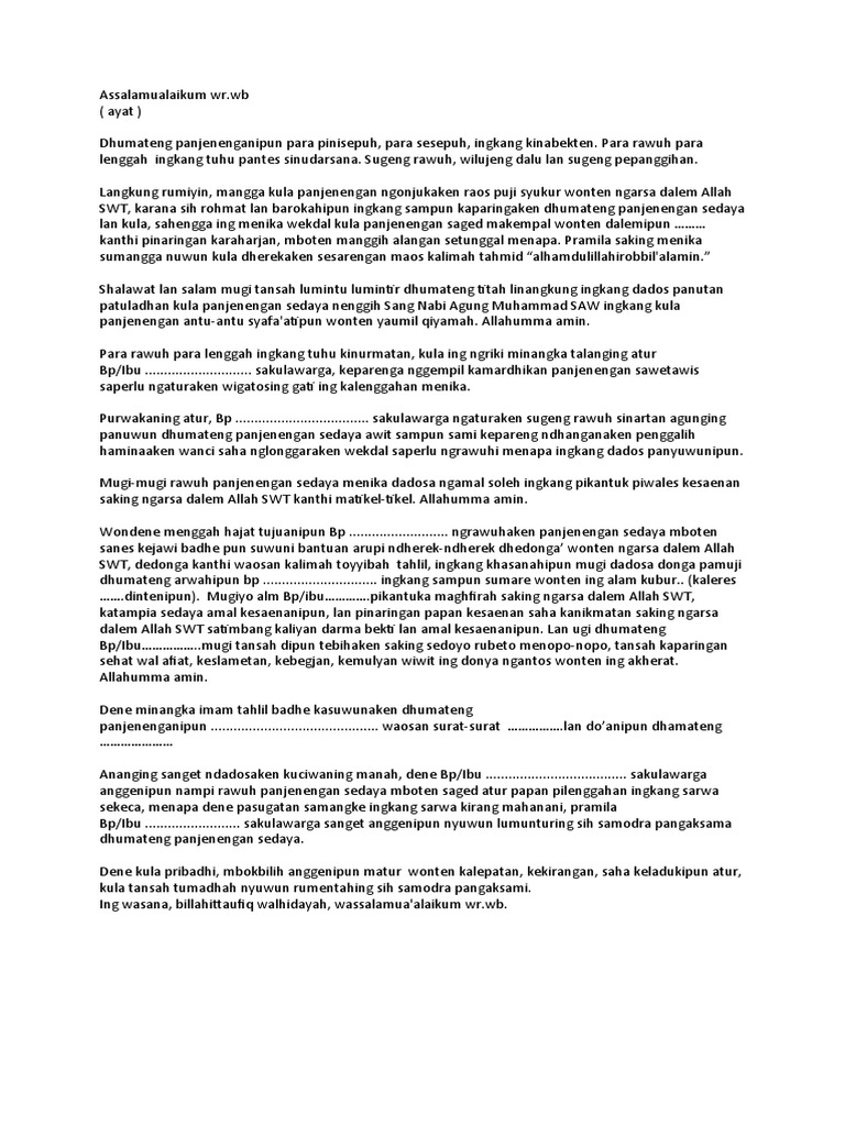 Sambutan Kenduri | PDF