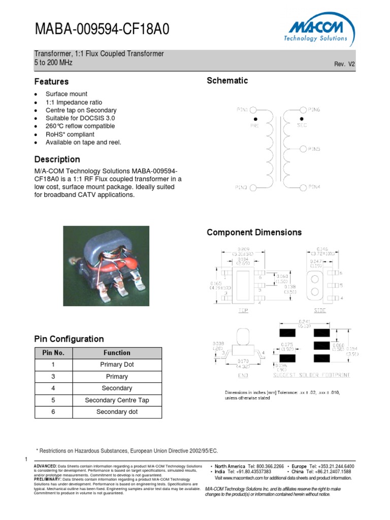 Datasheet Trafo | PDF | Transformer | Electromagnetism