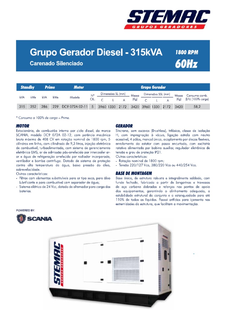 300 Kva - Ficha Tecnica | PDF