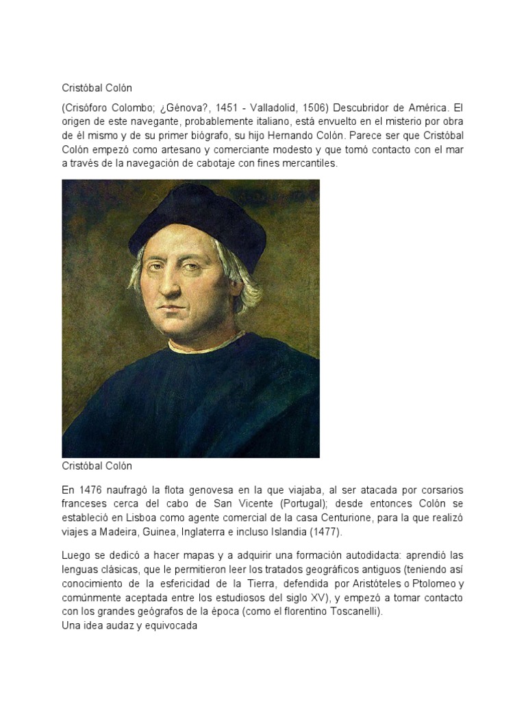 Cristóbal Colón | PDF | Cristobal colon