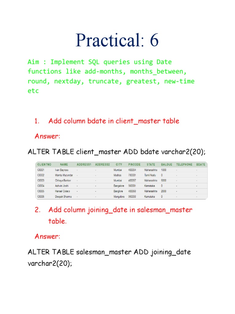 Practical6 Answer | PDF