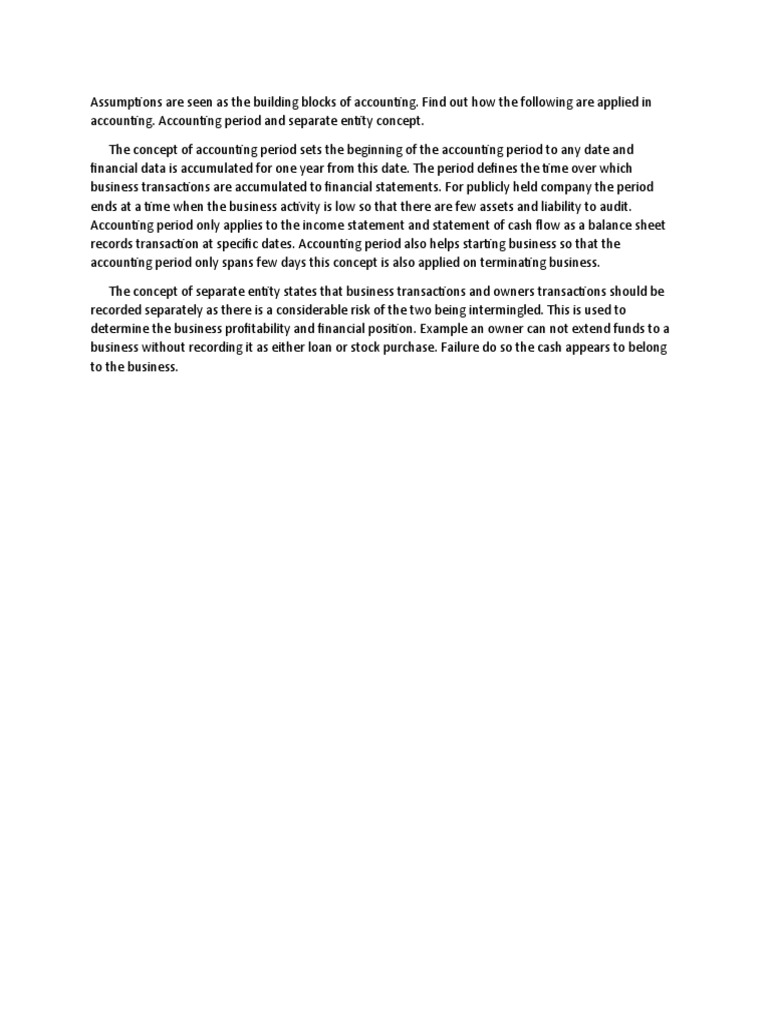 Accounting Assumptions Assignment 20s01aps001 | PDF | Finance & Money ...