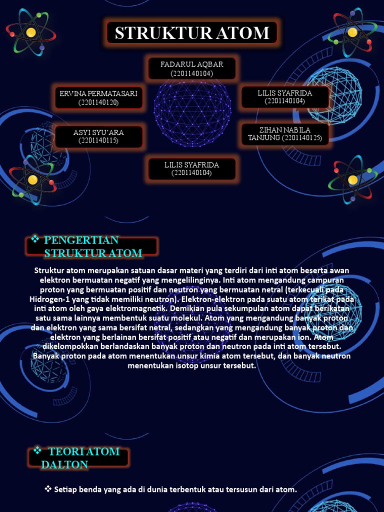 Power Point Struktur Atom (Kimia Dasar) | PDF | Metode & Bahan Ajar
