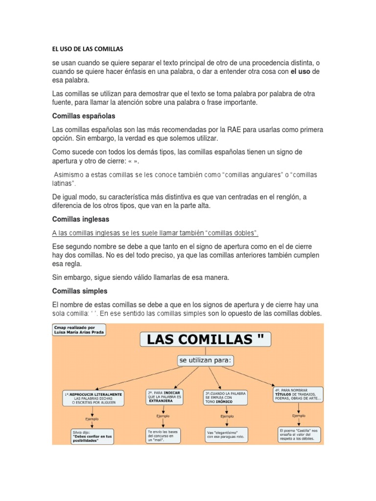 El Uso de Las Comillas | PDF