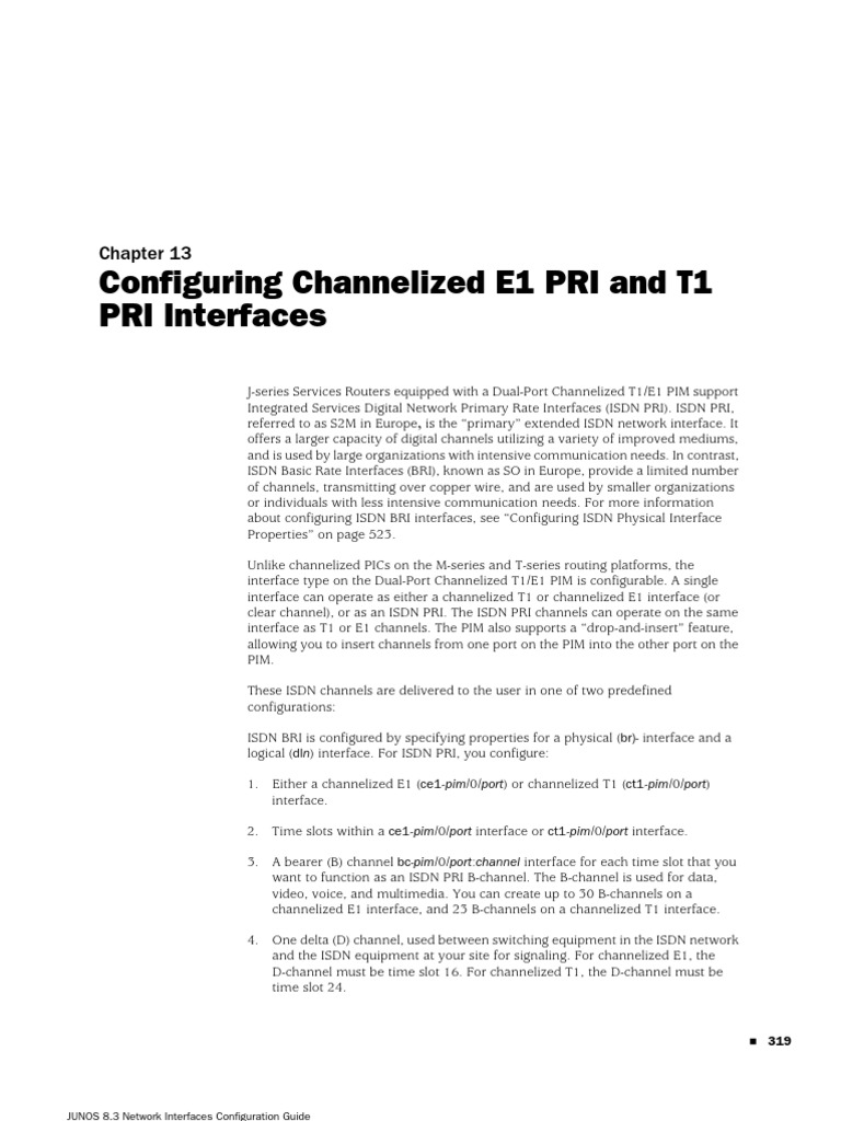 Interfaces Channelized E1 t1 | PDF | Network Protocols ...