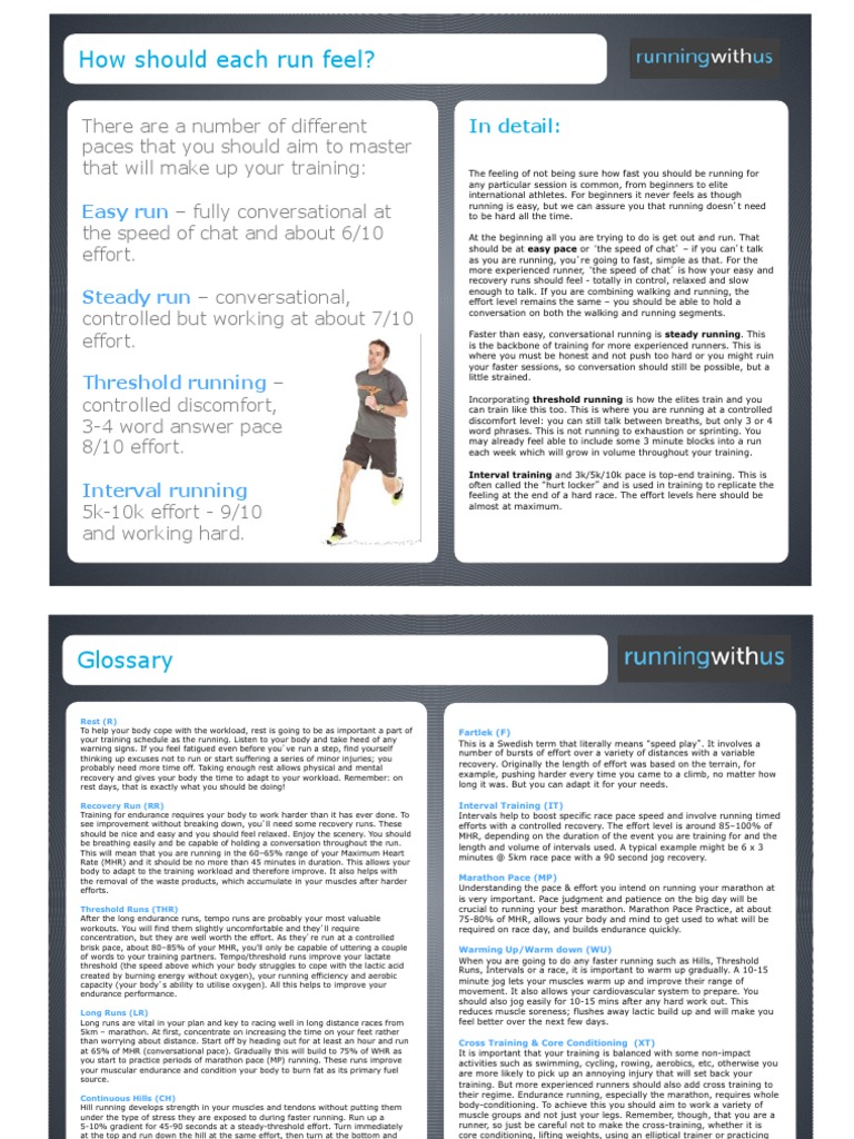 Marathon Training Plan - Improver | PDF | Running | Long Distance Running