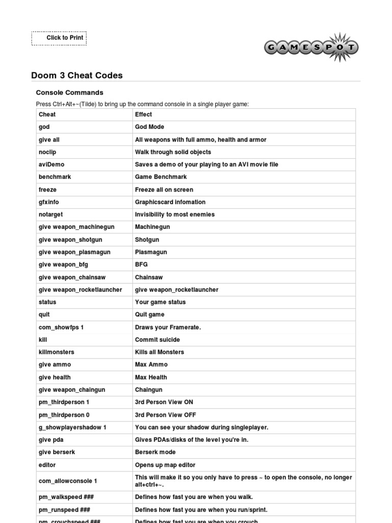 Doom 3 Cheats | Cheating In Video Games | Ammunition